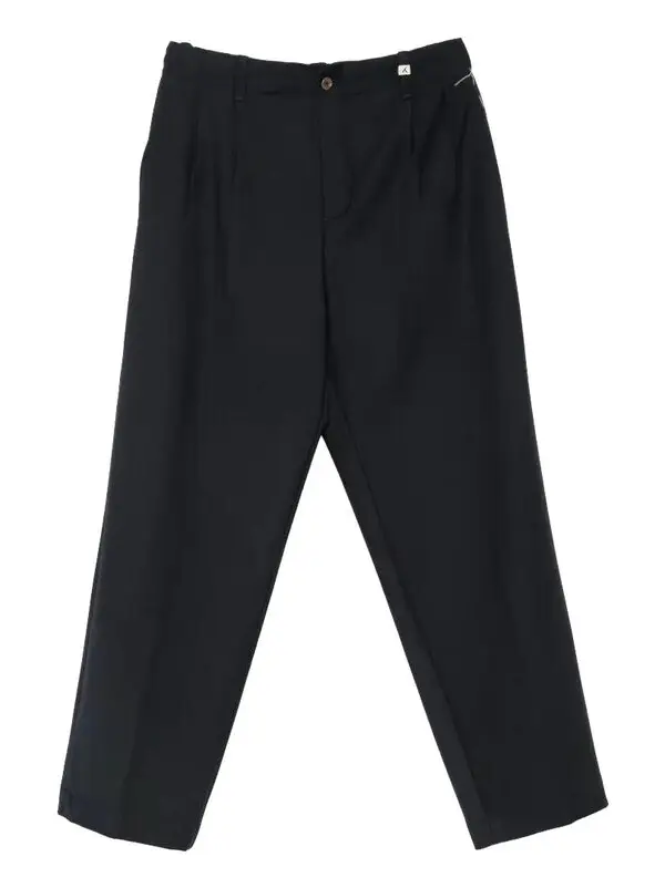 MYTHS Pleated Front Wide Leg Trousers - Blue
