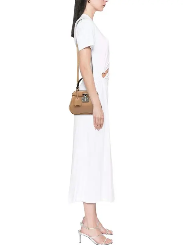 Gucci Polished Leather Bamboo Lady Lock Top Handle Bag - Brown