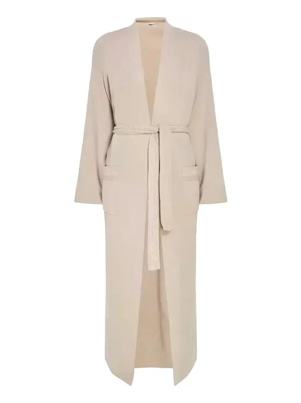 La Perla Belted Braided-trim Coat - Neutrals