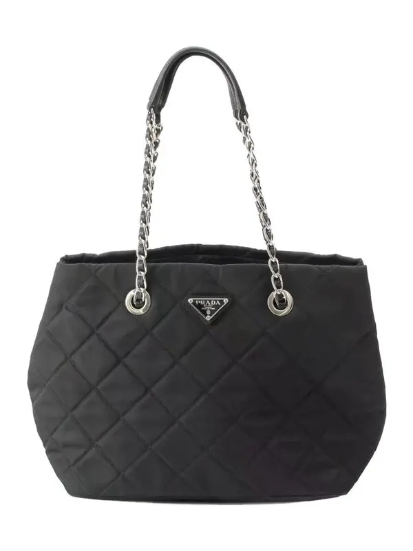 Prada 2013-2026 Impuntu Tessuto Open Convertible Tote Satchel - Black