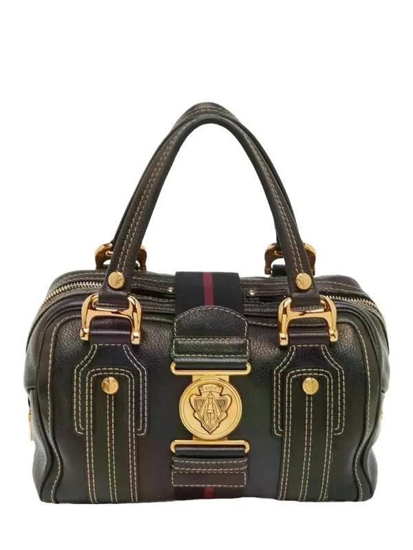Gucci Aviatrix Crest-detail Boston Bag - Black