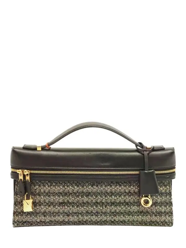 Loro Piana Tweed Clutch Bag - Black