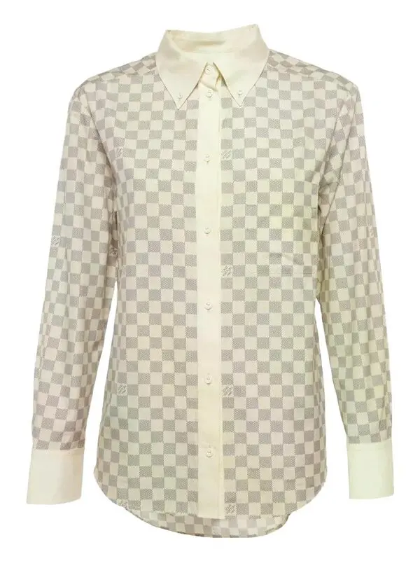 LOUIS VUITTON Damier Azur Check Cotton Shirt - Neutrals