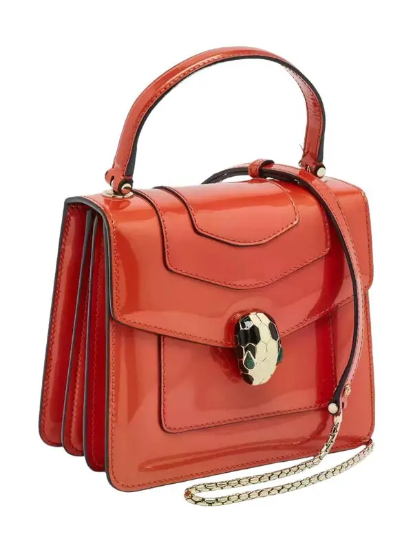 BVLGARI Serpenti Forever Leather Tote Bag - Red