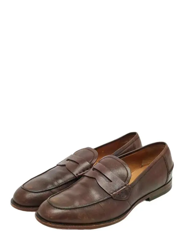 Gucci Penny Saddle-strap Loafers - Brown