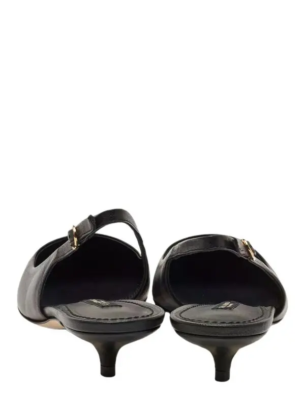 Dolce & Gabbana Leather Slingback Kitten Heels - Black