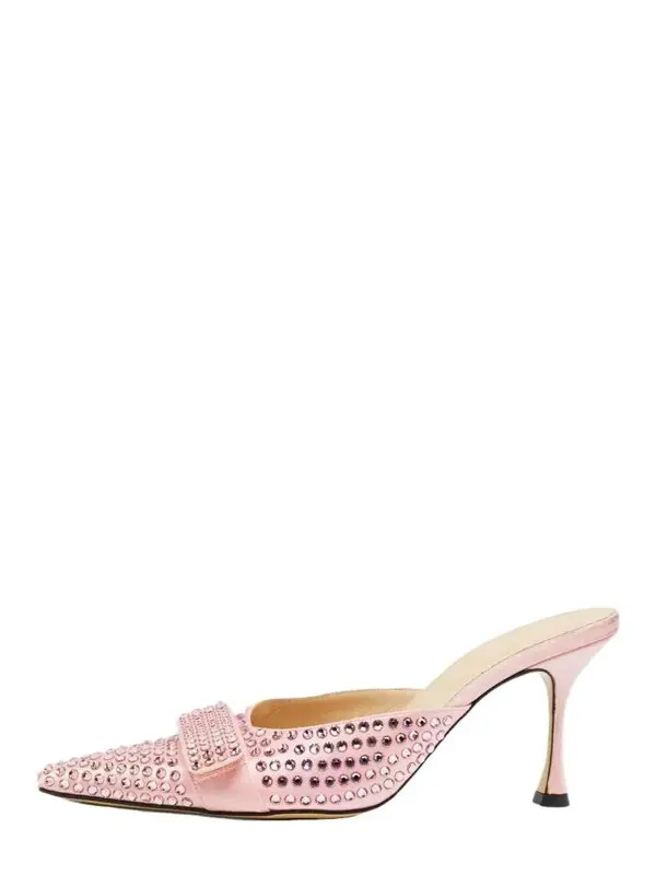Mach & Mach Carrie Crystal-embellished Mules - Pink