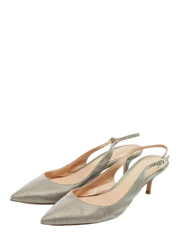 GIANVITO ROSSI Pointed Toe Slingback Pumps - Grey