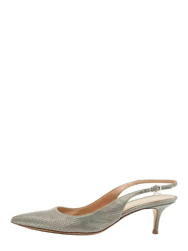 GIANVITO ROSSI Pointed Toe Slingback Pumps - Grey
