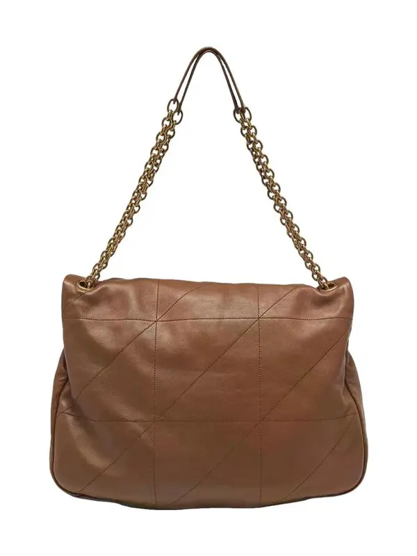 Saint Laurent 4.3 Geometric-quilted Shoulder Bag - Brown