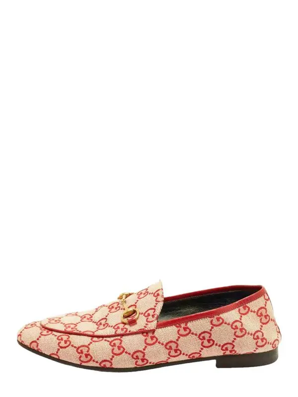 Gucci Jordaan Horsebit Loafers In Gg Canvas - Neutrals