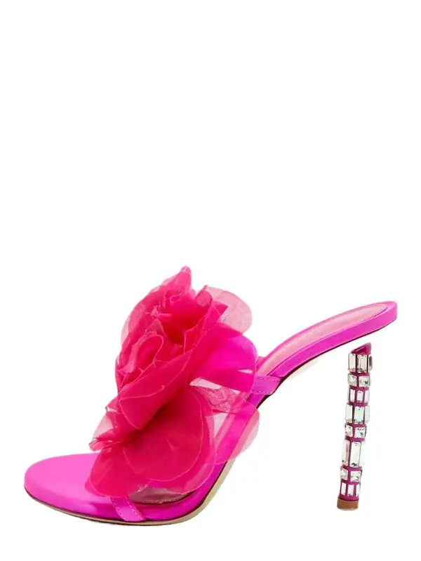 LE SILLA Rose Appliqué High Heel Sandals - Pink