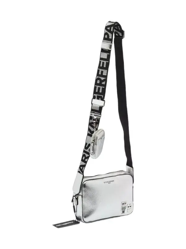Karl Lagerfeld Maybelle Faux-leather Crossbody Bag - Silver