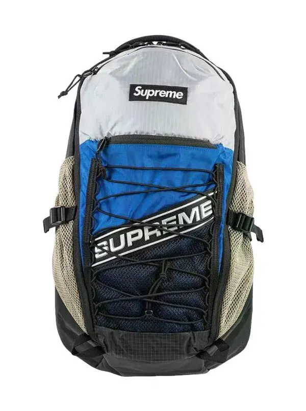 Supreme Logo Colour-block Backpack - Black