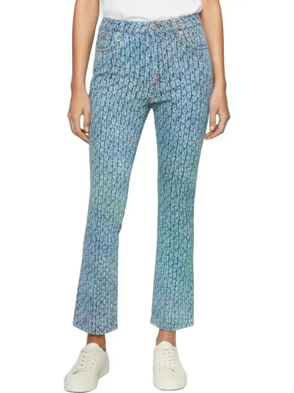 Rabanne Monogram Pattern Flared Jeans - Blue