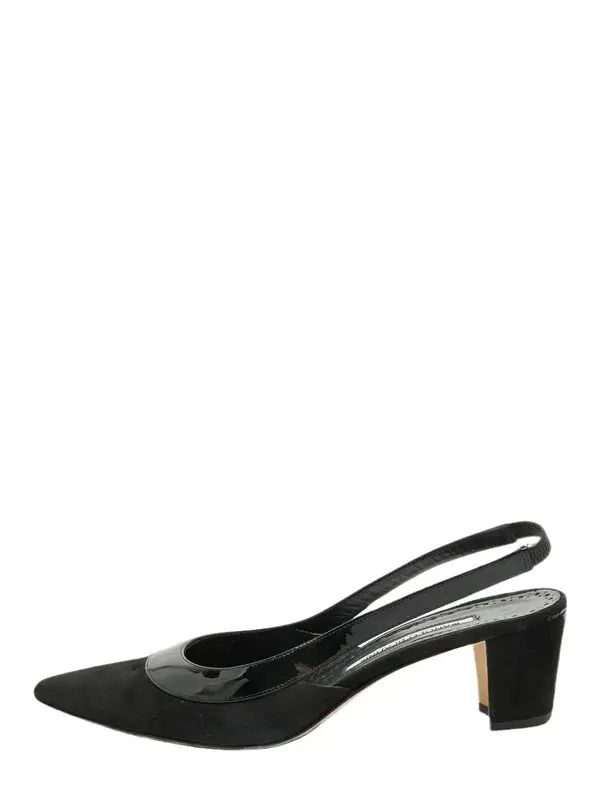 Manolo Blahnik Pointed-toe Slingback Mules - Black