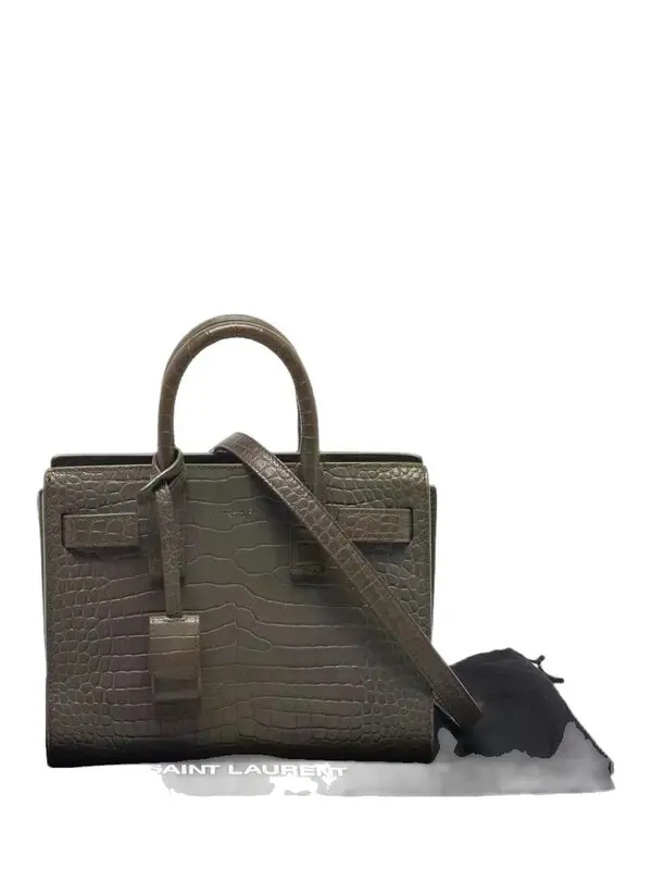 Saint Laurent 2017 Sac De Jour Crocodile-embossed Tote Bag - Grey