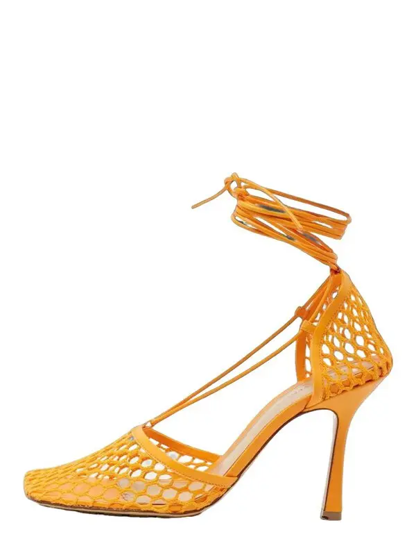 Bottega Veneta Stretch Square-toe Sandals - Orange