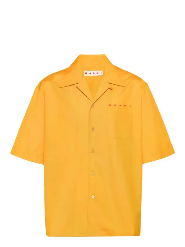 Marni Logo-print Poplin Shirt - Orange