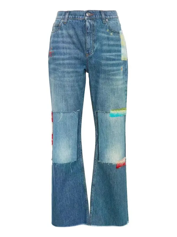 Marni Mohair Detail Straight-leg Jeans - Blue