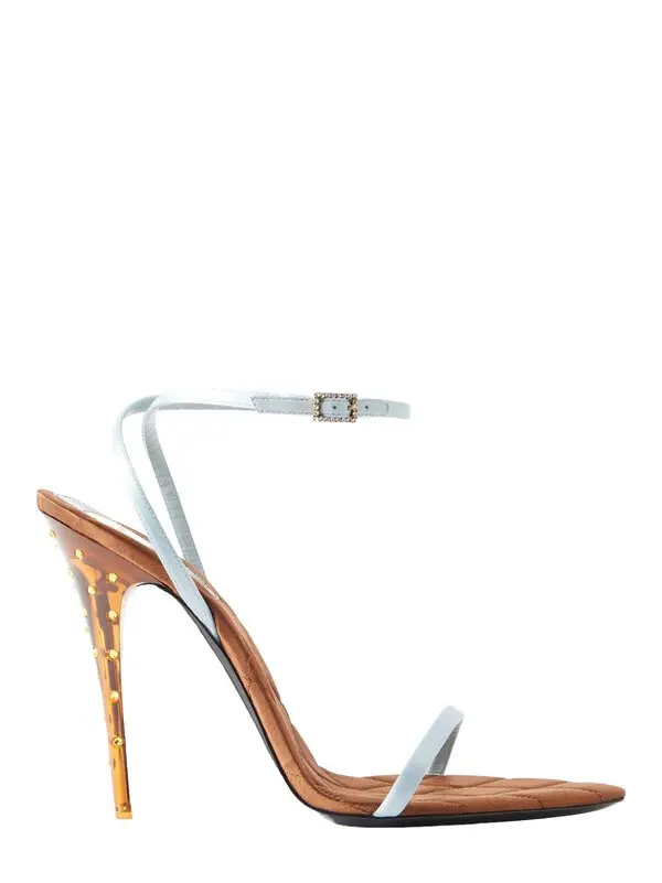 Saint Laurent Ivresse 110 Crystal-embellished Satin Sandals - Multi