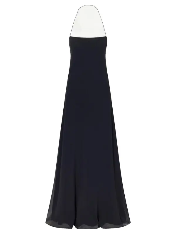THE ROW Javier Silk Georgette Maxi Dress - Black