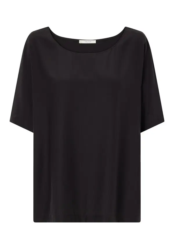 THE ROW Basso Silk Blouse - Black
