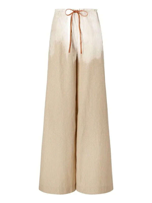 KALLMEYER Wesley Striped Cotton-taffeta Wide-leg Pants - Neutrals