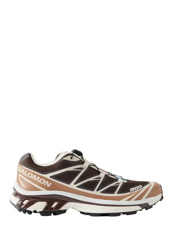 SALOMON Xt-6 Rubber-trimmed Mesh Sneakers - Brown