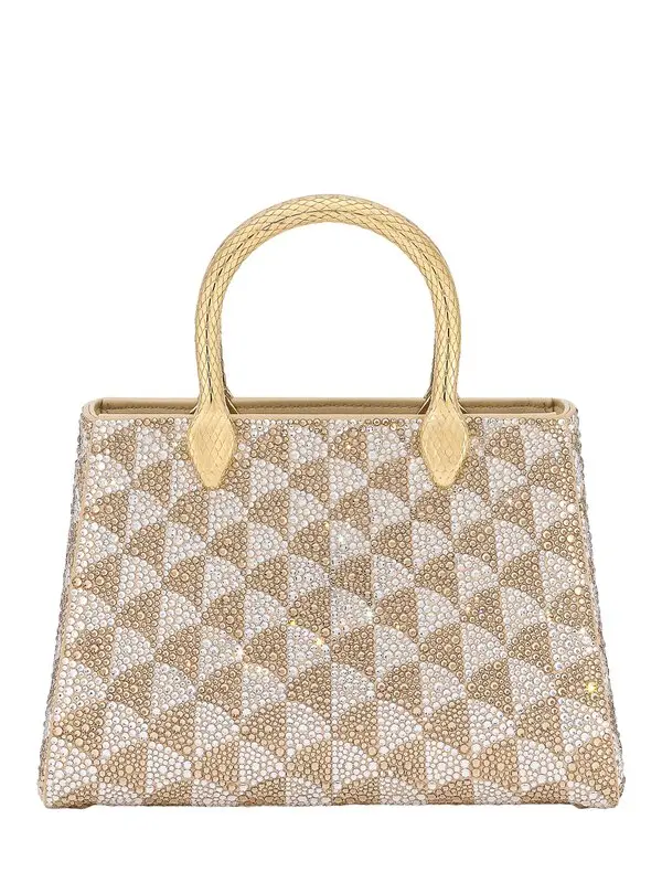 BVLGARI Crystal Serpentine Duo Tote Bag - Silver