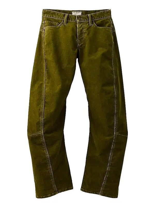 We The Free Fable Washed Cord Twisted Jeans - Avocado