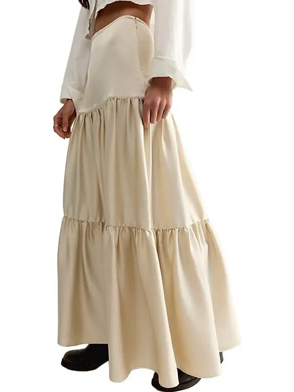 Free People Juliette Satin Maxi Skirt At - Sandshore