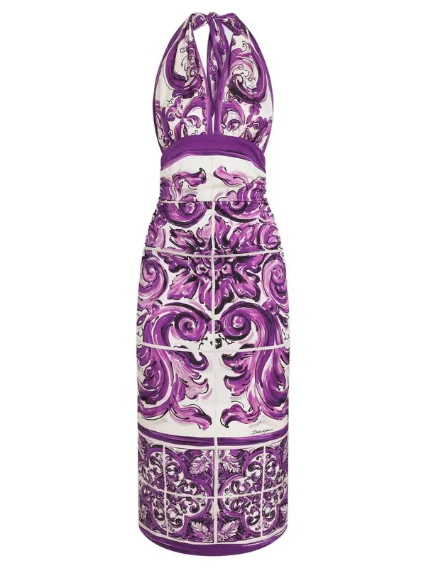 Dolce & Gabbana Majolica-print Charmeuse Dress Dresses - Multicolor