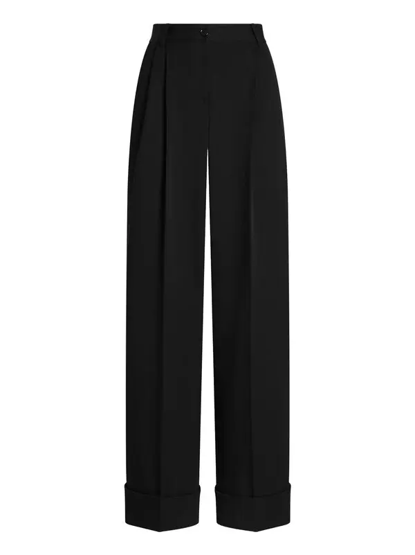 Dolce & Gabbana Wool Gabardine Trousers - Black