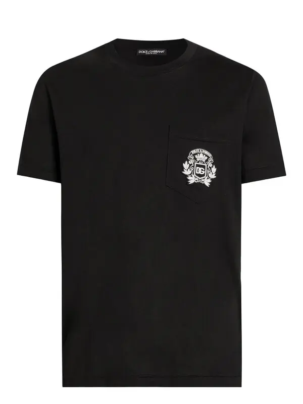 Dolce & Gabbana Cotton T-shirt With Embroidery T-shirts And Polos - Black