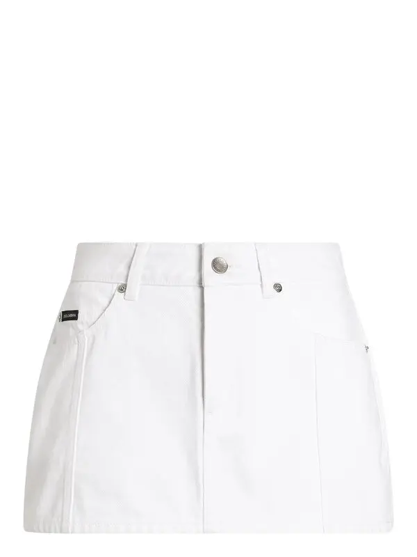 Dolce & Gabbana Denim Skirt With Logo Detail - Multicolor