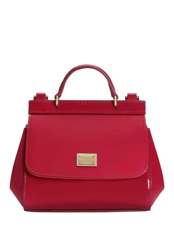 Dolce & Gabbana Sicily Patent Leather Handbag Accessories Leather - Fuchsia