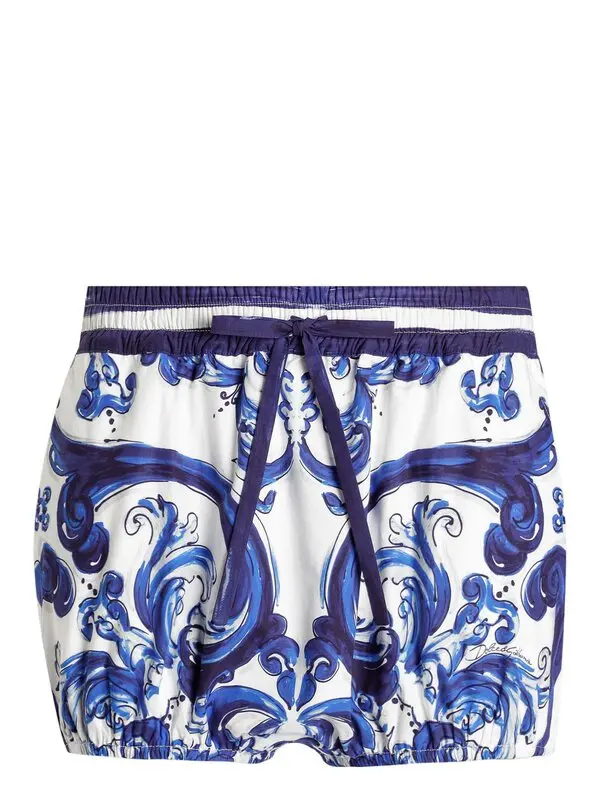 Dolce & Gabbana Dg Exclusive Majolica- Poplin Shorts Pants And Shorts - Print
