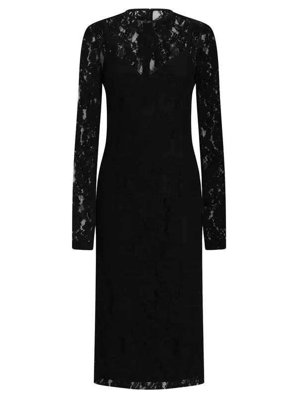 Dolce & Gabbana Lace Midi Dress - Black