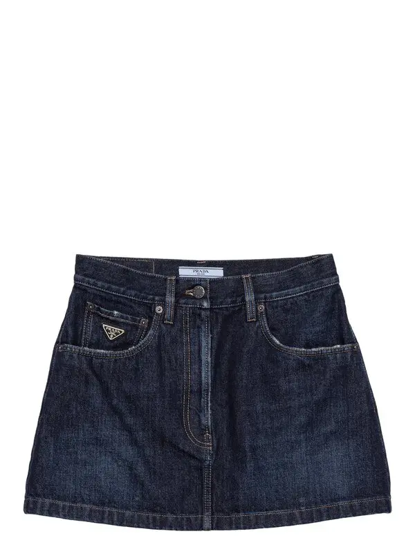 Prada Denim Miniskirt - Navy