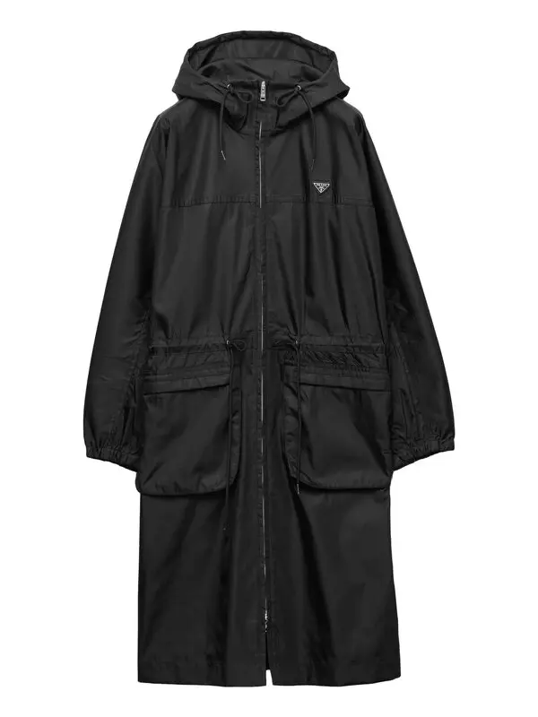 Prada Re-nylon Hooded Rain Jacket - Black