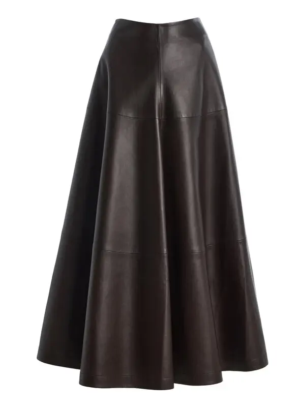 Altuzarra Varda Leather Maxi Skirt - Brown