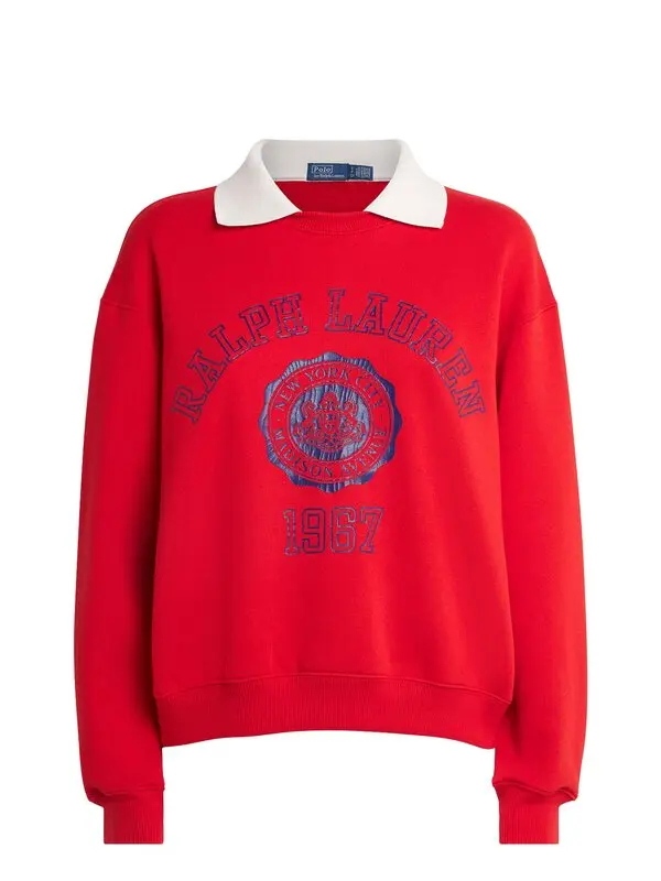 Polo Ralph Lauren Crest Collared Sweatshirt - Red