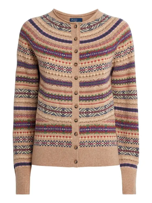 Polo Ralph Lauren Wool-blend Fair Isle Cardigan - Beige