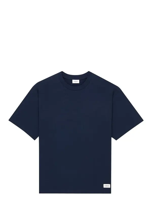 Saint Laurent Cotton-blend Logo-patch T-shirt - Blue