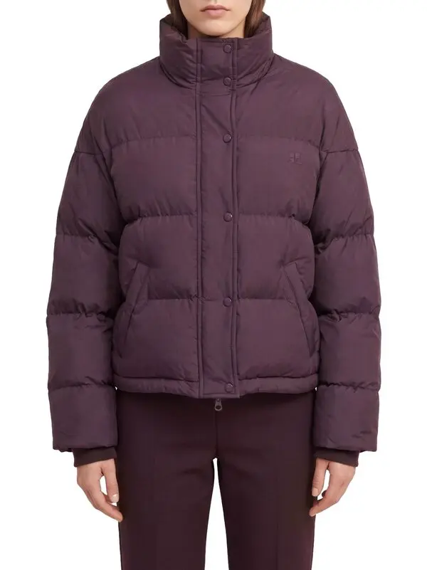 COURREGES Quilted Funnel-neck Short Puffer Jacket - Red