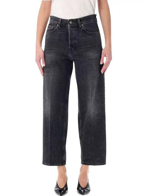 HAIKURE Betty Mid-rise Straight Leg Cropped Jeans In Denim - Black