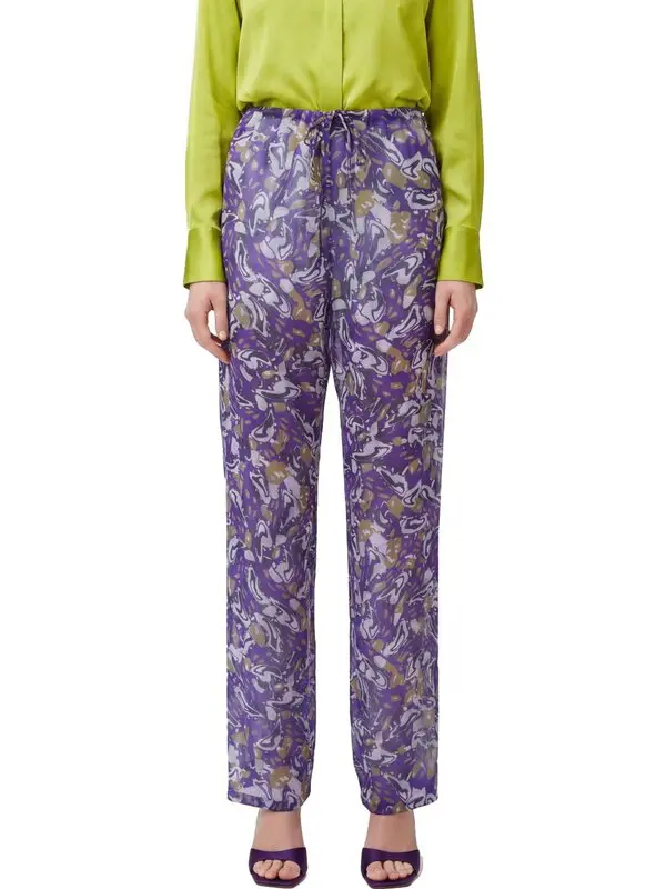 Dries Van Noten Abstract Print Viscose Trousers - Multicolor