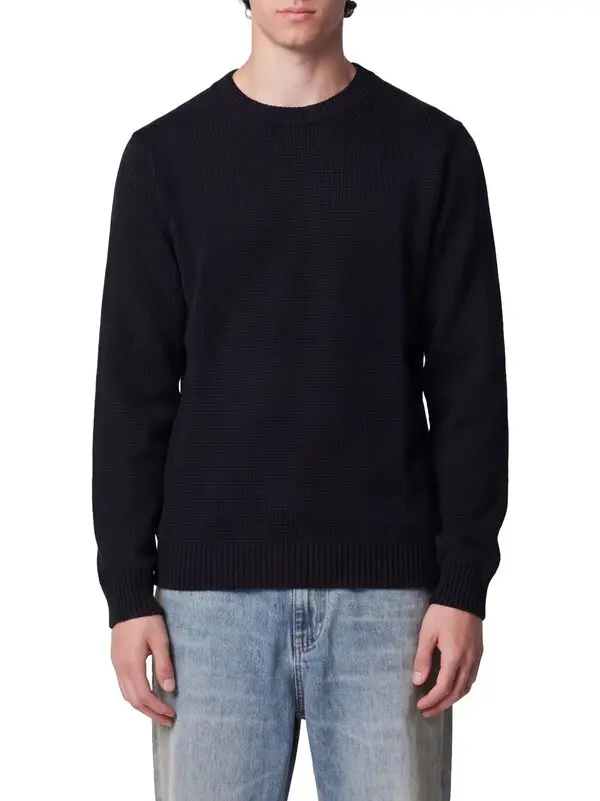 ROBERTO COLLINA Fine Merino Wool Crewneck Sweater - Black