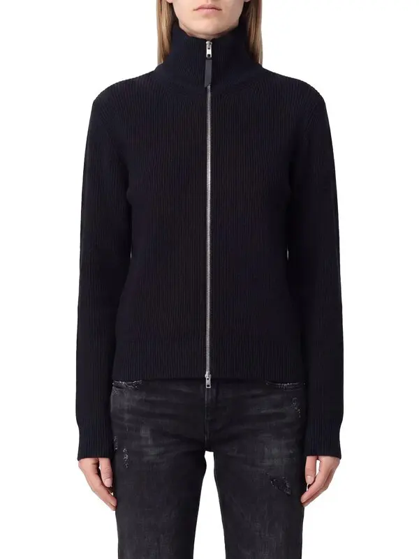 MAISON MARGIELA Ribbed Zip-up Jumper - Black